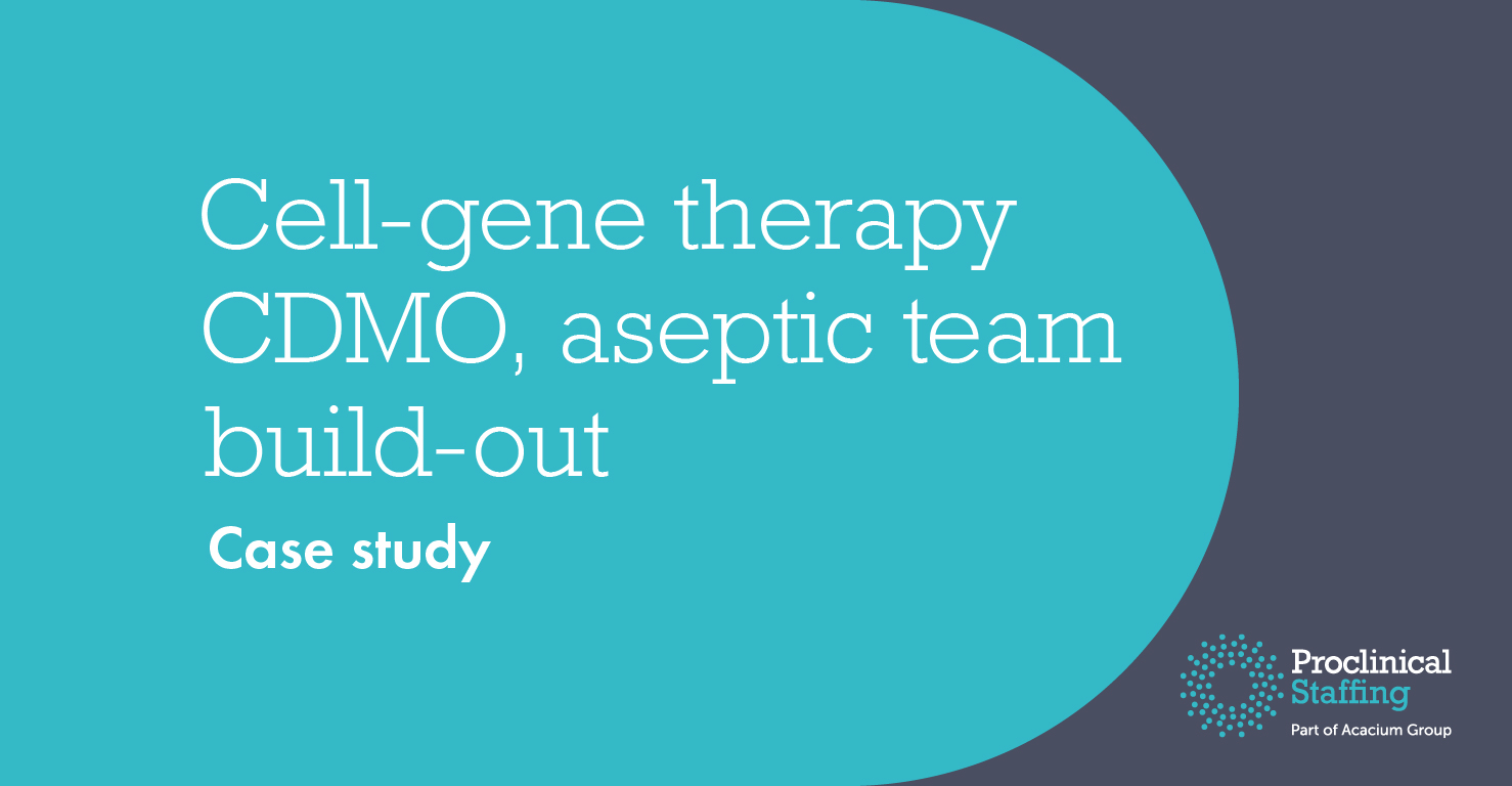 Cell-gene therapy CDMO, aseptic team build-out | Proclinical Case studies